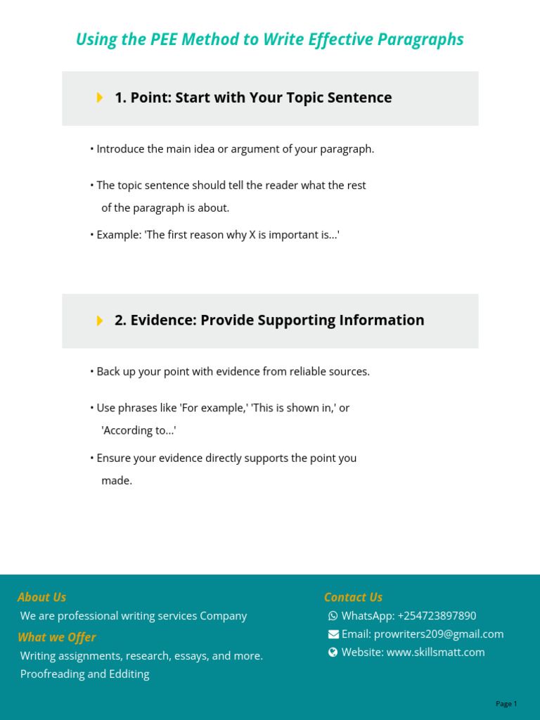 Using The Pee Method To Write Effective Paragraphs | PDF | Paragraph ...