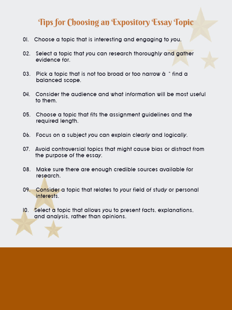 Tips for Choosing an Expository Essay Topic | PDF