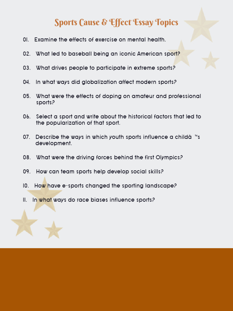 Sports Cause Effect Essay Topics | PDF