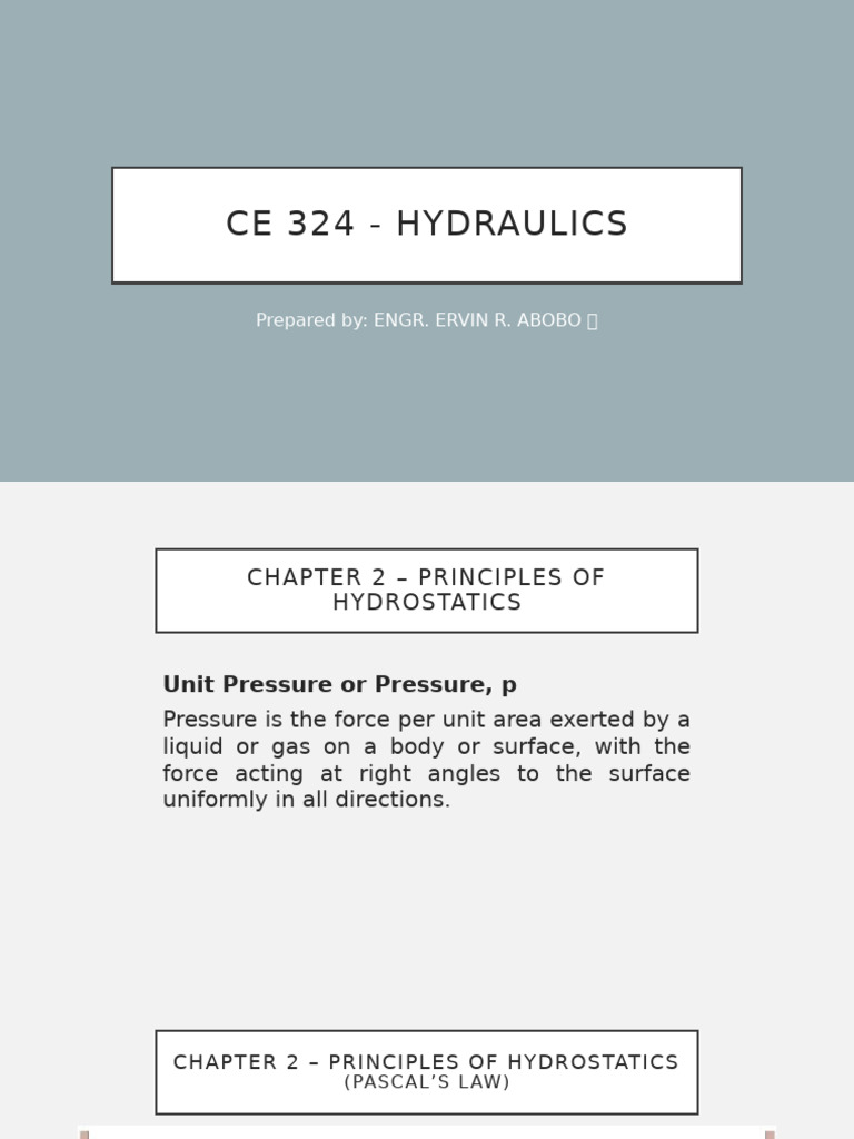 Hydrostatics Principles and Problems | PDF | Pressure | Pressure Measurement