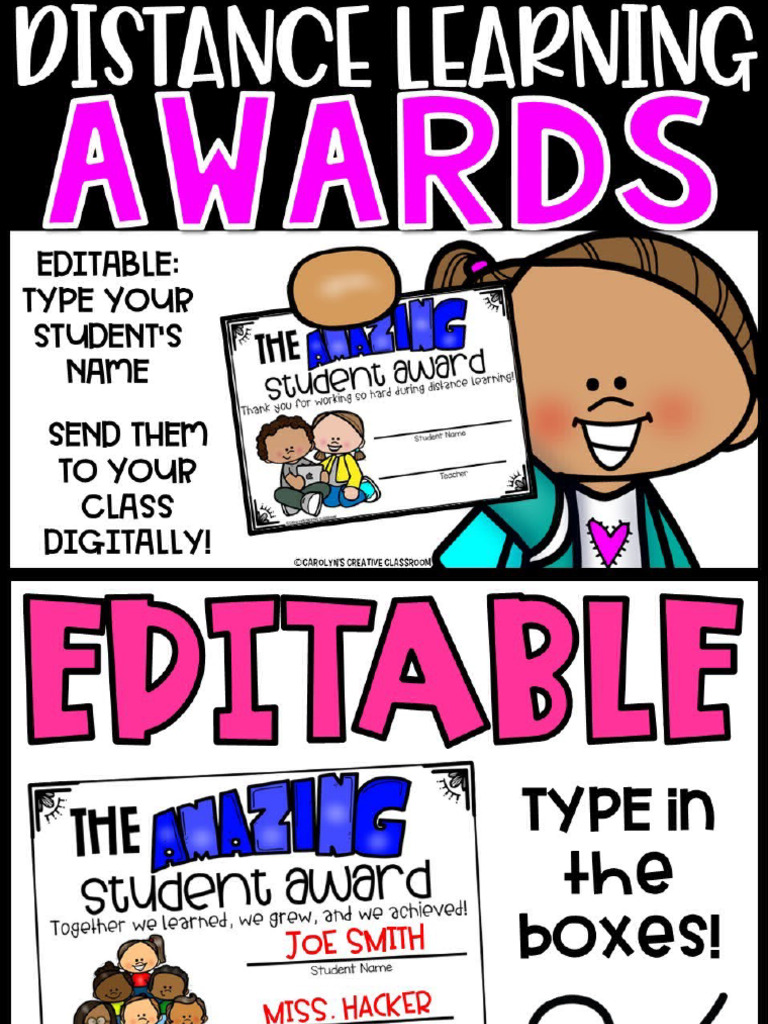 Edit Able Distance Learning Awards Distance Learning t Pt | PDF