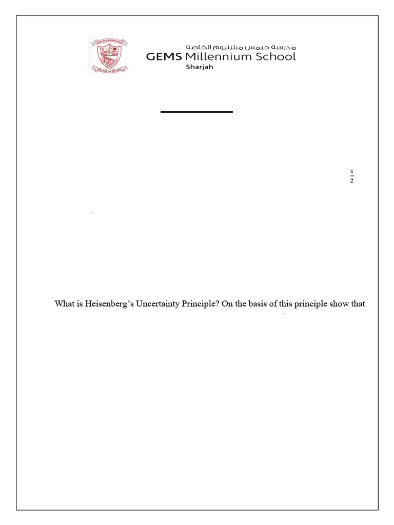 Structure of Atom - Grade 11_Work Sheet_2023 | PDF | Atomic Orbital ...