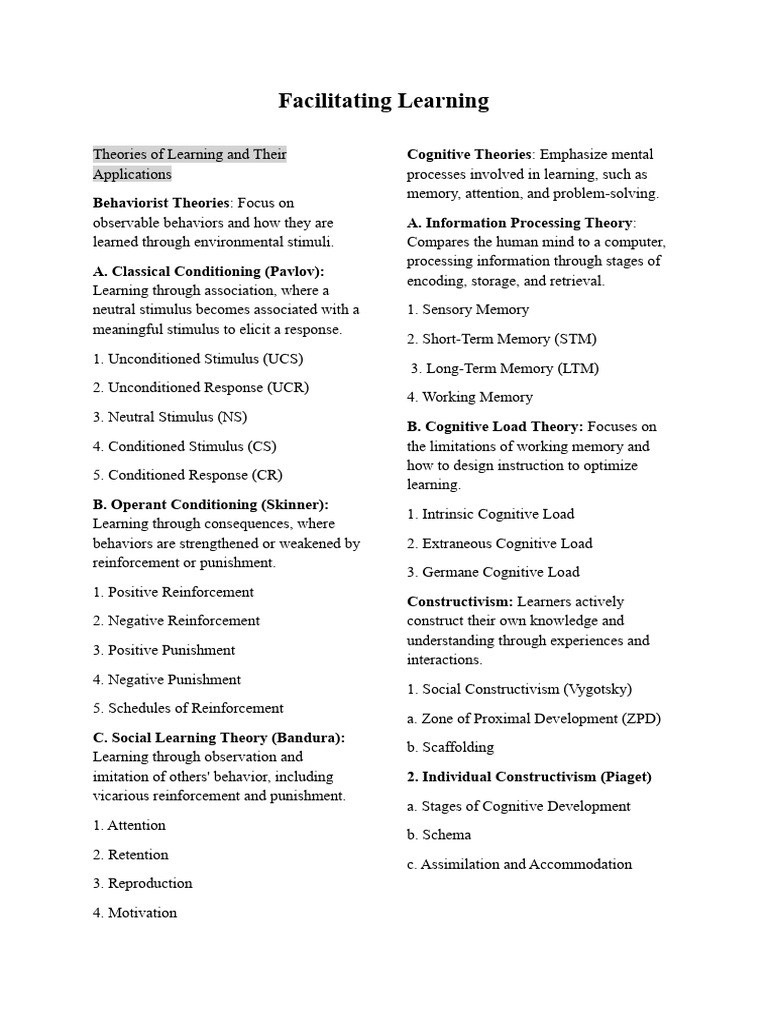7 Facilitating-Learning | PDF | Learning | Classical Conditioning
