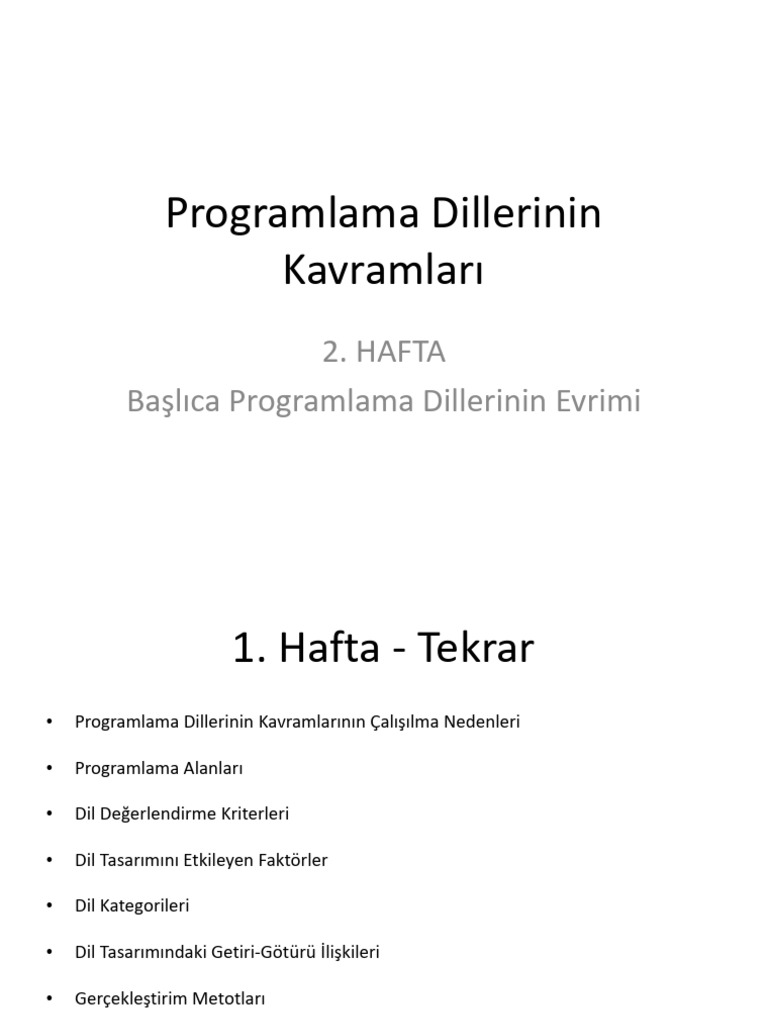 Hafta 2 | PDF