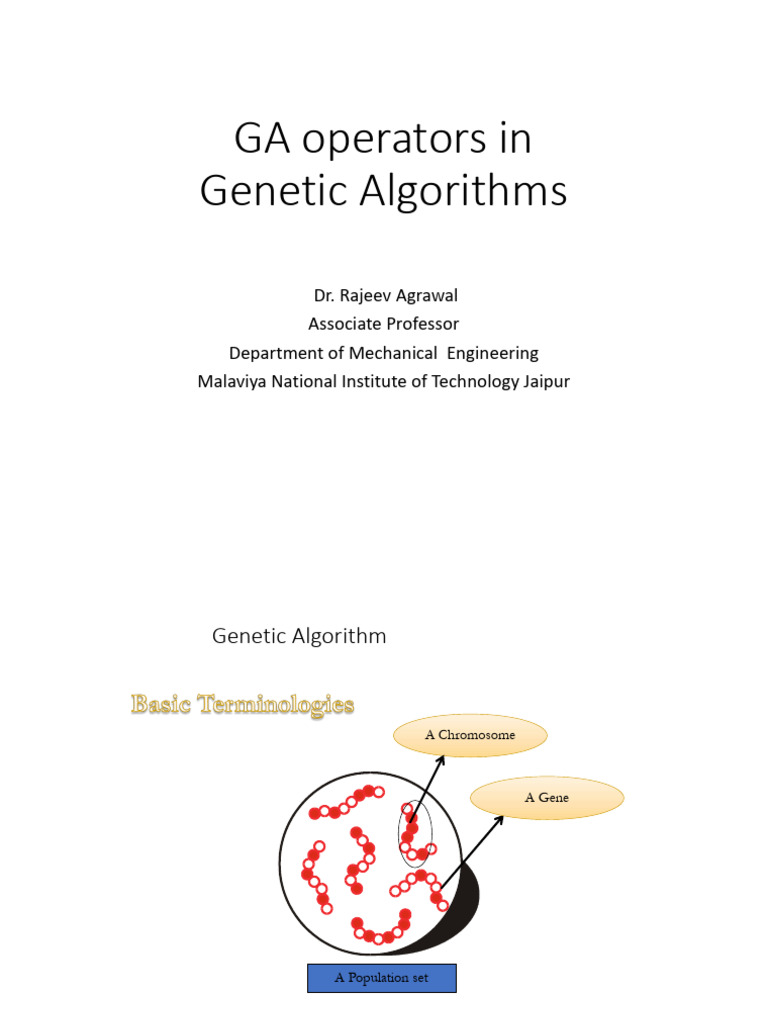 GA Operators in Genetic Algorithms RA 24-25 | PDF | Genetic Algorithm | Genotype