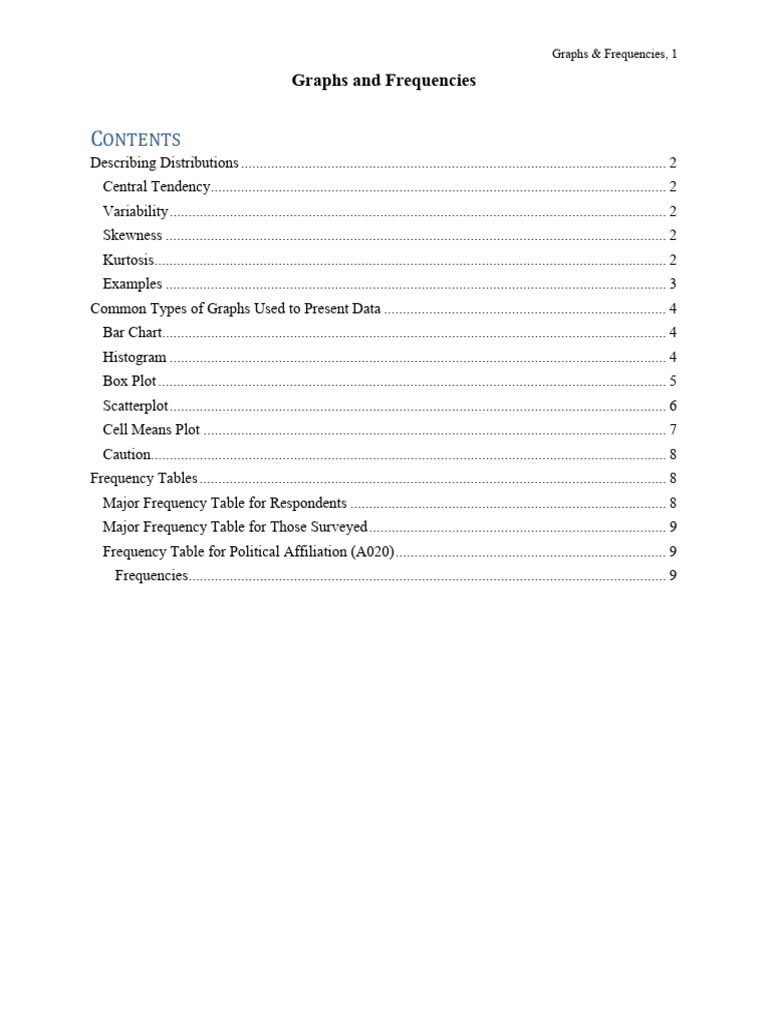 Graphs and Frequencies - NOTES - PDF Format | PDF | Skewness ...