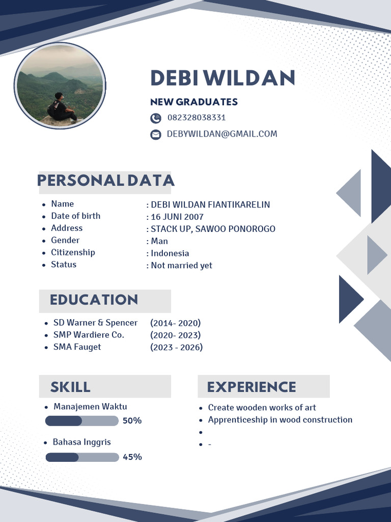 Biru Tua Abu-Abu Modern Minimalis Lulusan Baru CV Resume Riwayat Hidup - 20250207 - 083735 ...