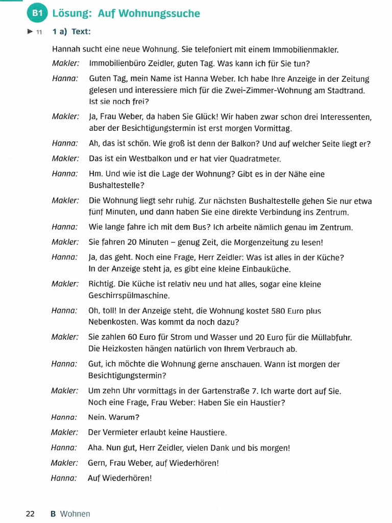Hoeren Und Sprechen A2 - B1 - 2 - 3 - Transkript - Lösung | PDF