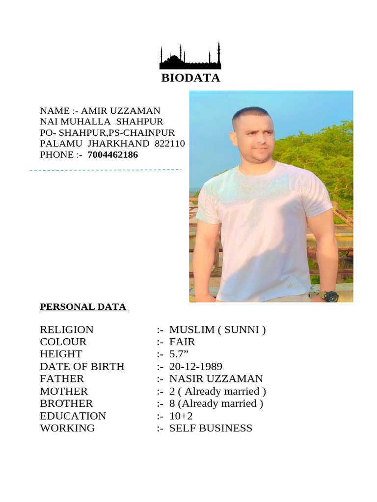 Biodata For Marriage - MONU | PDF