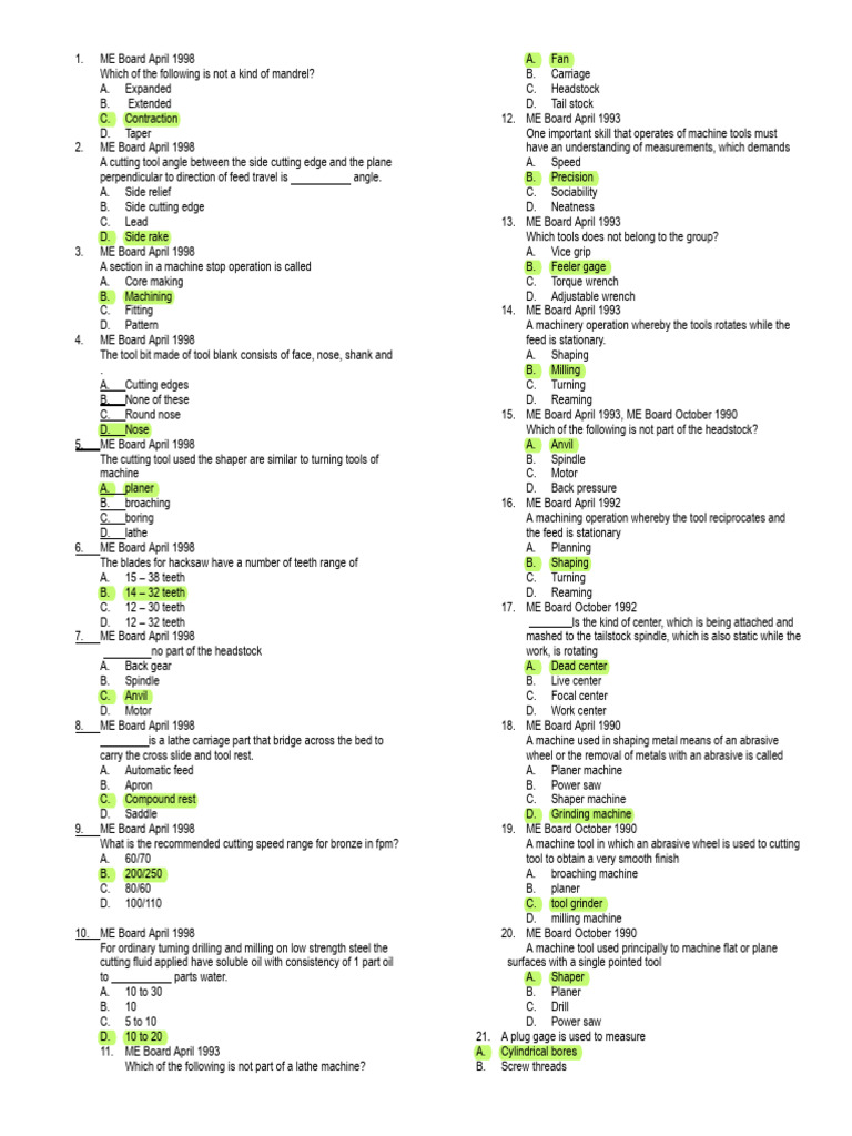 Duaso Set 3 | PDF | Grinding (Abrasive Cutting) | Secondary Sector Of The Economy