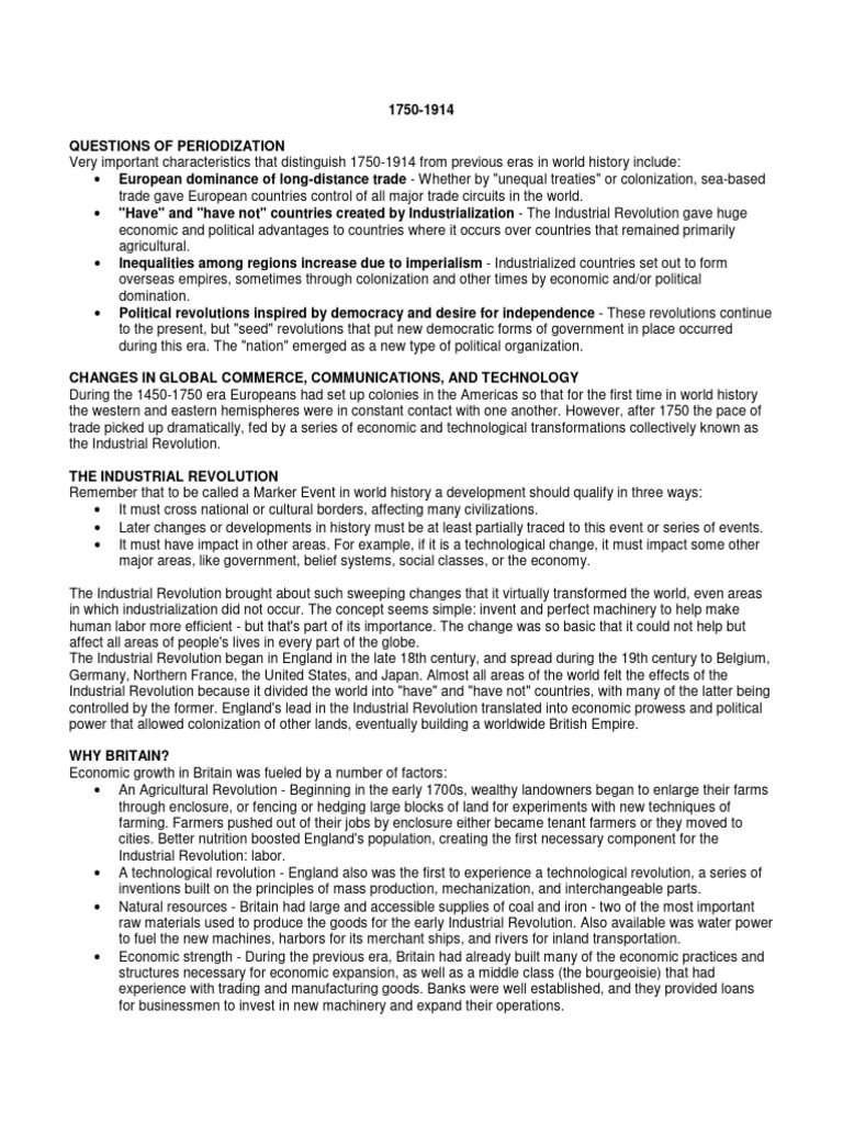 Ap Review-Unit Iv 1750-1914 | PDF | Imperialism | British Empire