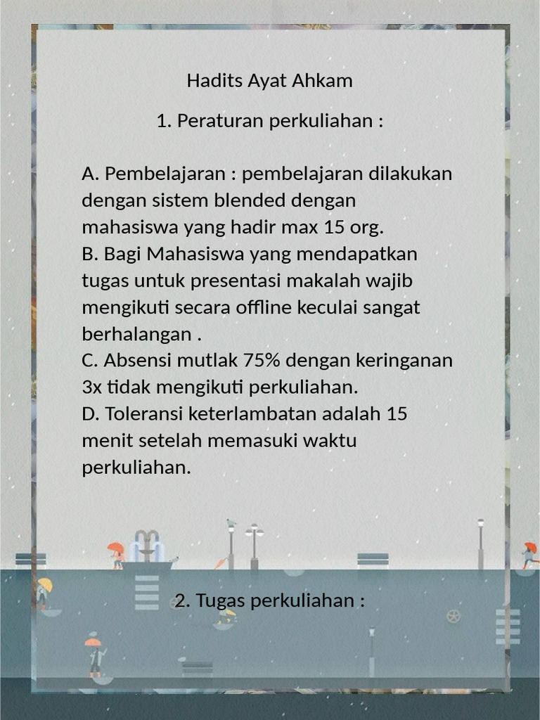 Penerapan Perkuliahan Hadits A. Ahkam | PDF