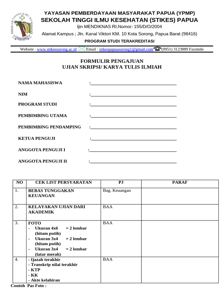 Formulir Pengajuan Skripsi | PDF