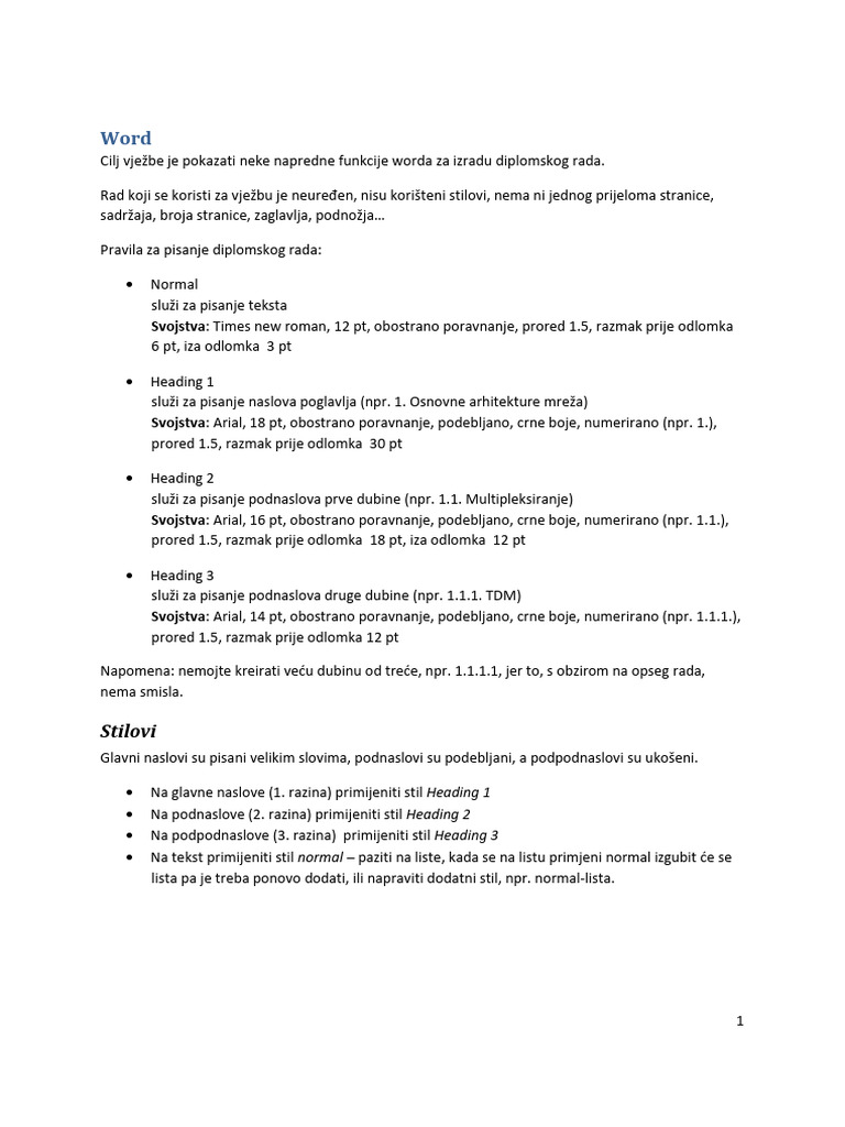 Upute Za Uredenje Dokumenta | PDF