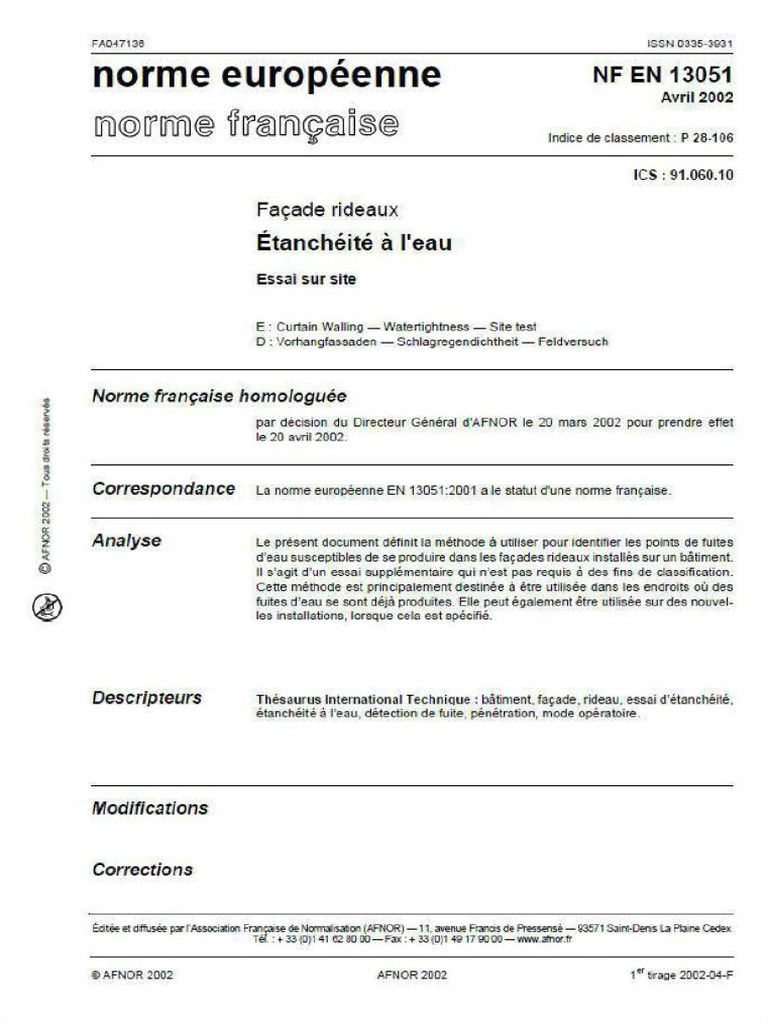 NF en 13051 | PDF