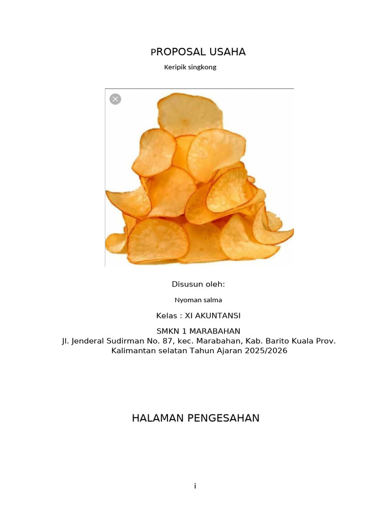 Proposal keripik | PDF