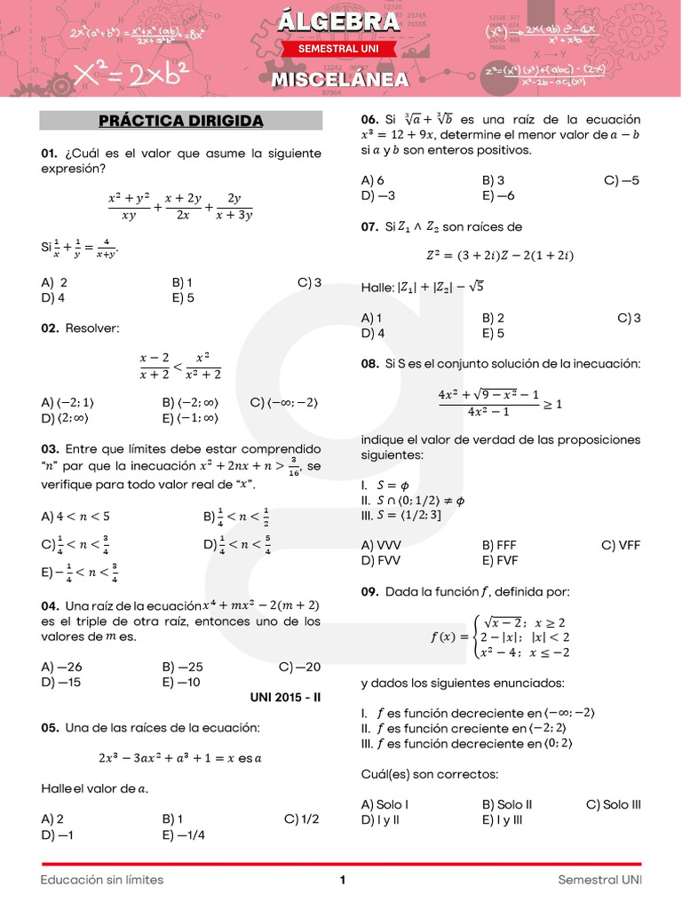 Semana - Álgebra | PDF