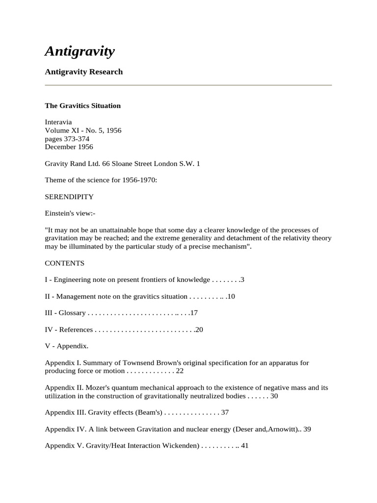 University of Memphis Anti-Gravity Research | PDF | Force | Mass