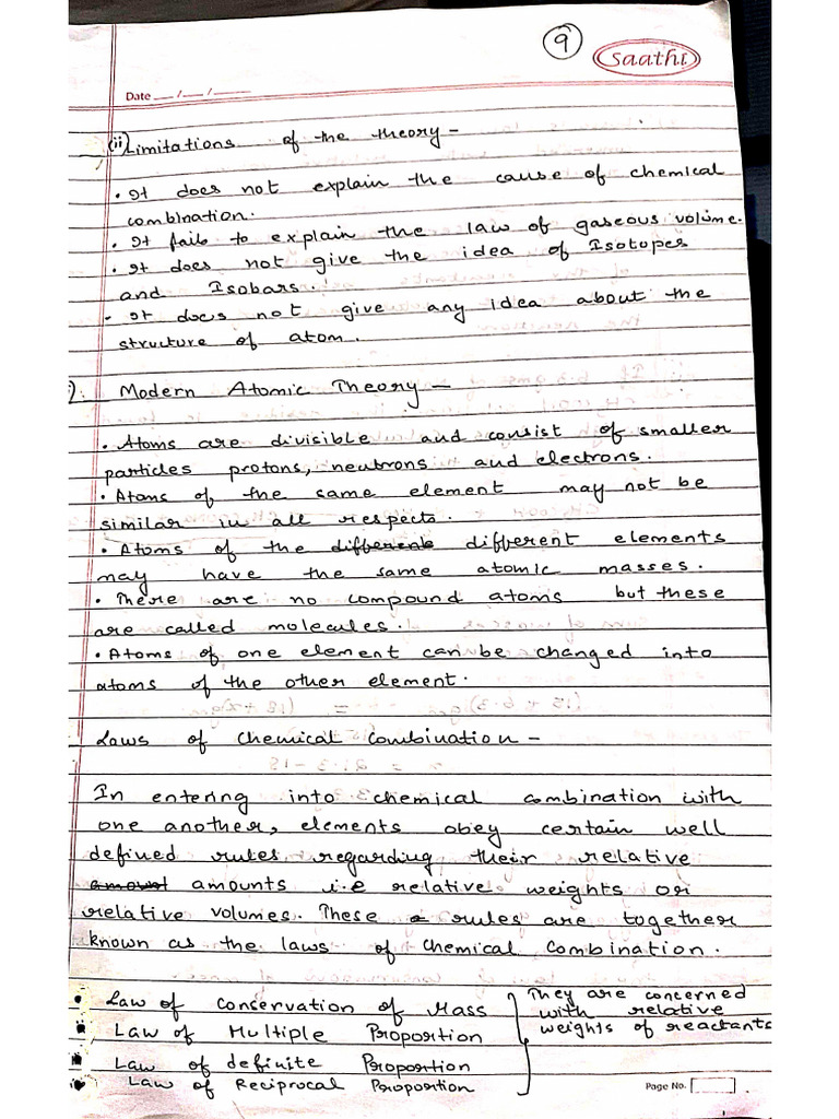 Laws of Chemical Combination and Atomic Weight | PDF