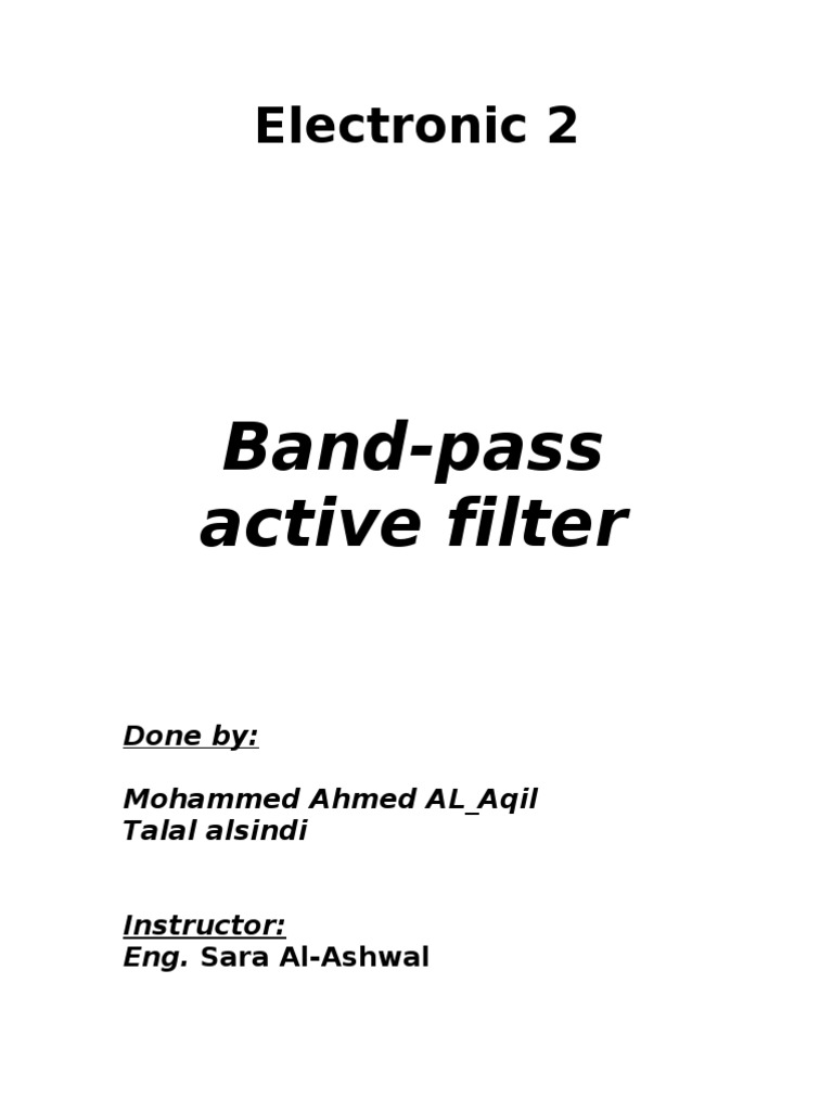 A Basic Introduction To Band-Pass Filter | PDF | Electronic Filter ...