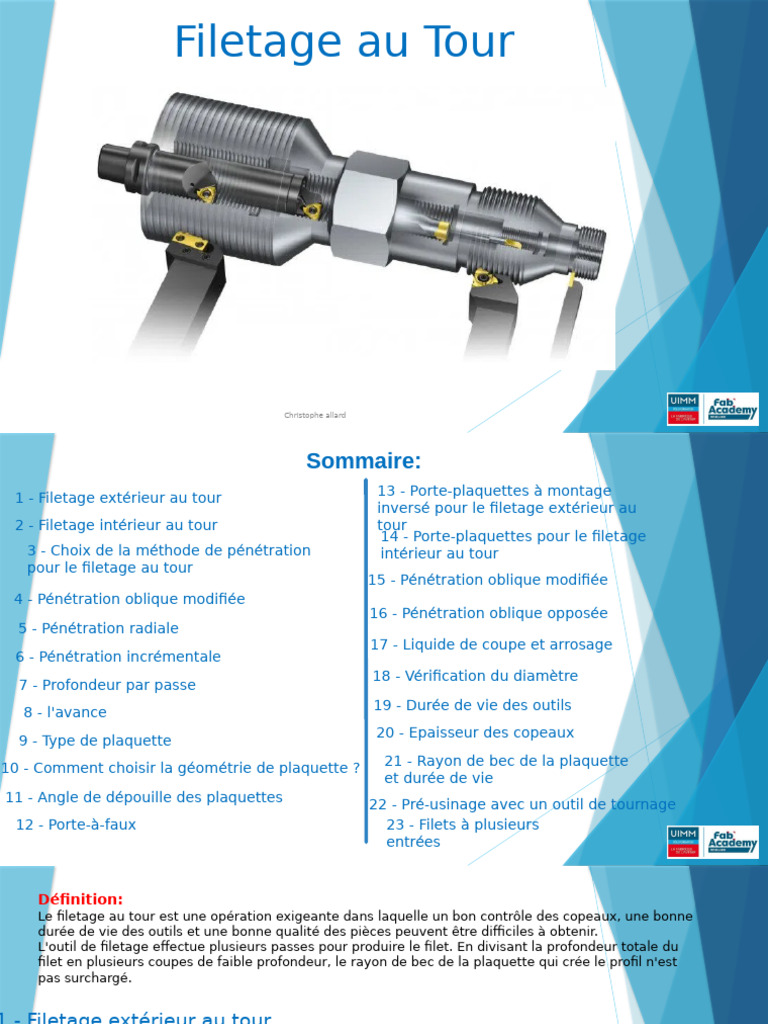 Le Filetage Au Tour | PDF | Usinage | Métallurgie