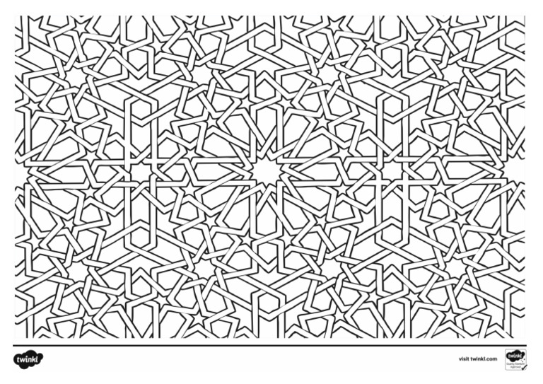 T TP 2668975 Islamic Pattern Colouring Sheet - Ver - 1 | PDF