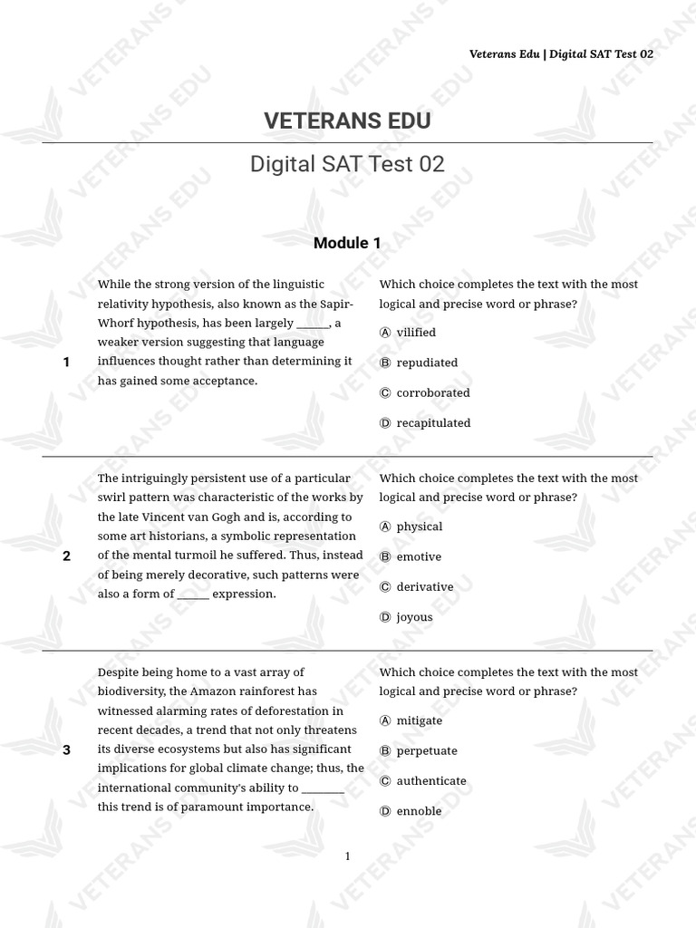 SAT Practice Test (2)_Module 1 | PDF | Robert Schumann | Isaac Newton