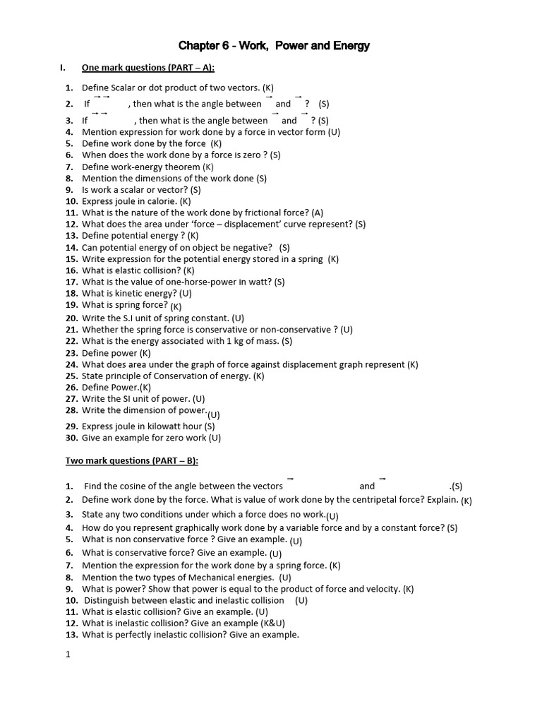 Vector Work and Energy Concepts Quiz | PDF | Force | Potential Energy