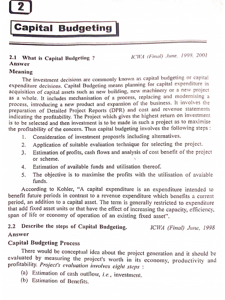 Cap. Bud. Theory | PDF