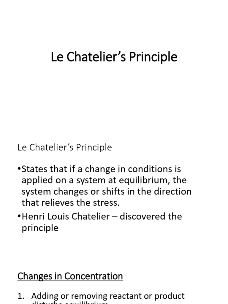 Le-Chateliers-Principle | PDF