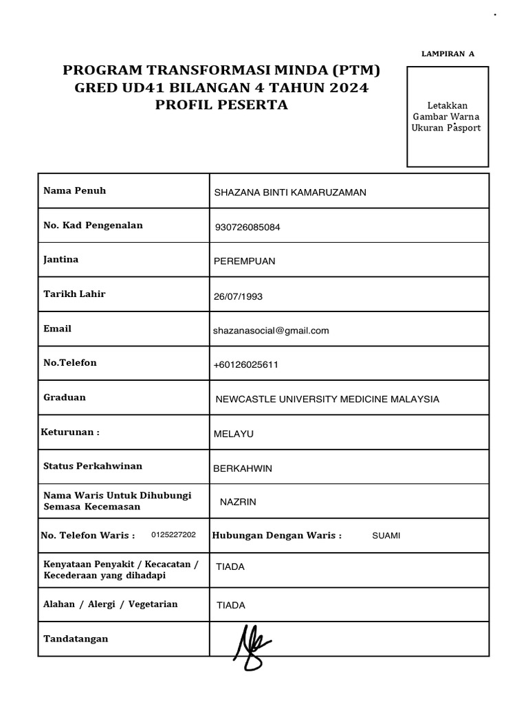 ptm borang | PDF