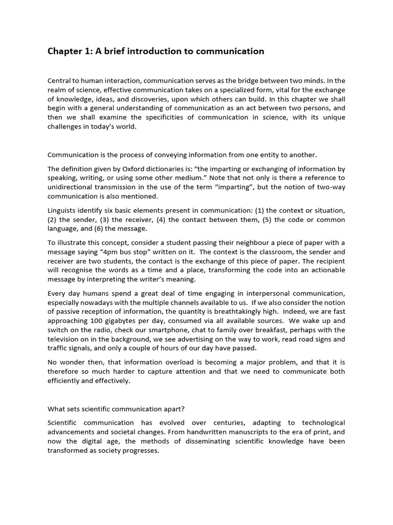M1-2025-Chapter1 | PDF | Communication | Human Communication