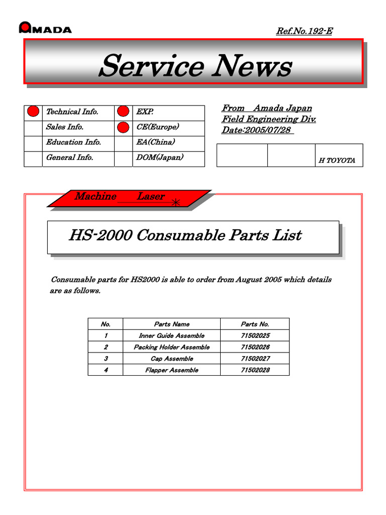 192E (FO2 Head Sensor Inner Part) | PDF