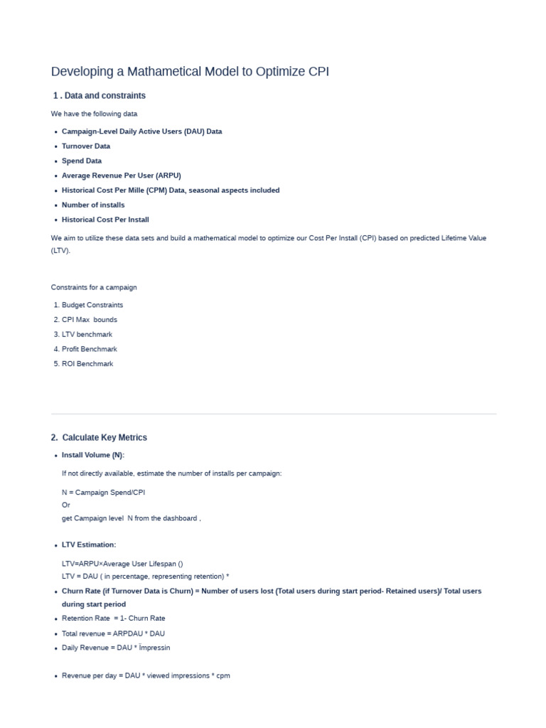 AILTV-Developing A Mathametical Model To Optimize CPI-230924-125040 | PDF | Applied Mathematics