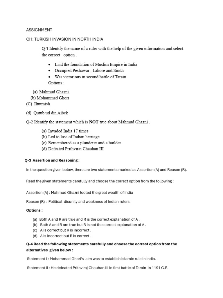 Turkish Invasion in North India (1) | PDF