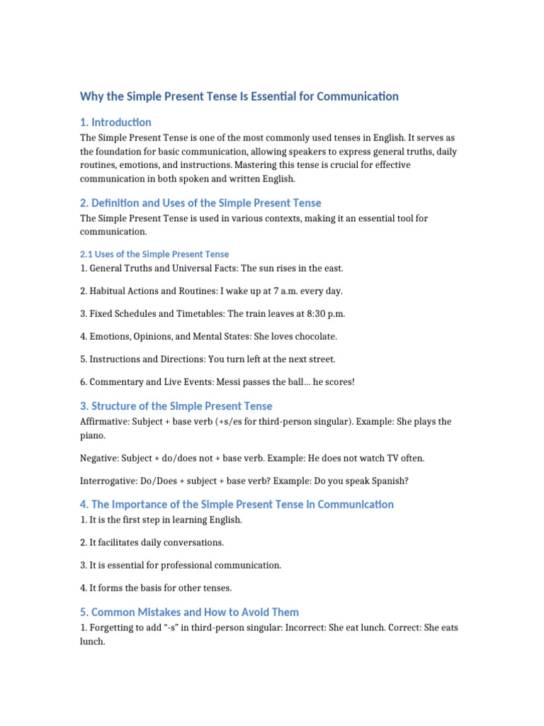 Simple_Present_Tense_Report | PDF