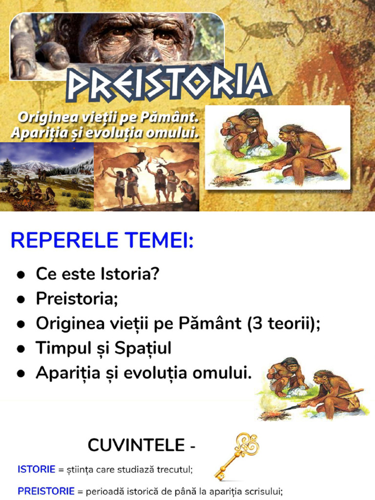 Apariția Omului Pe Pământ. Ocupațiile Omului În Preistorie | PDF