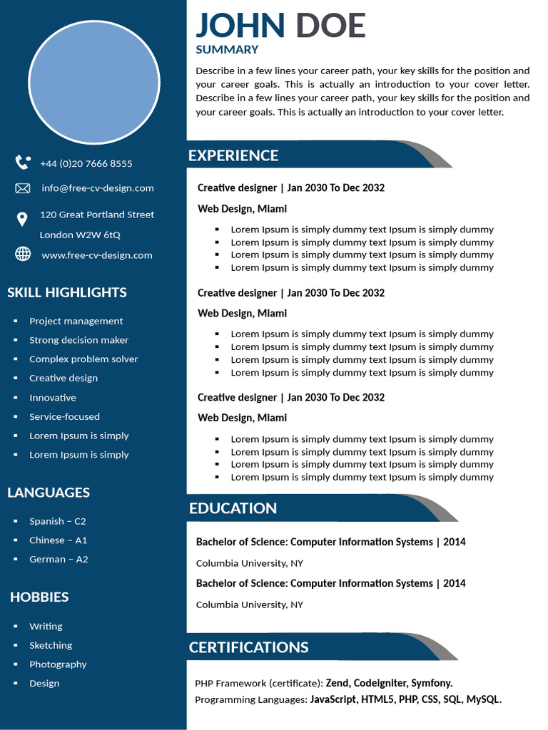 free-cv-design.com_cv8-a4 | PDF | Software Development | Web Development
