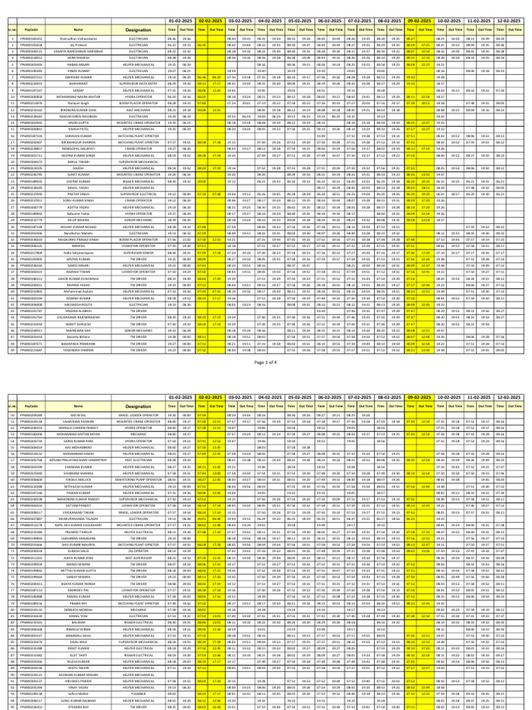 PUNCHING REPORT 12-02-2025 | PDF