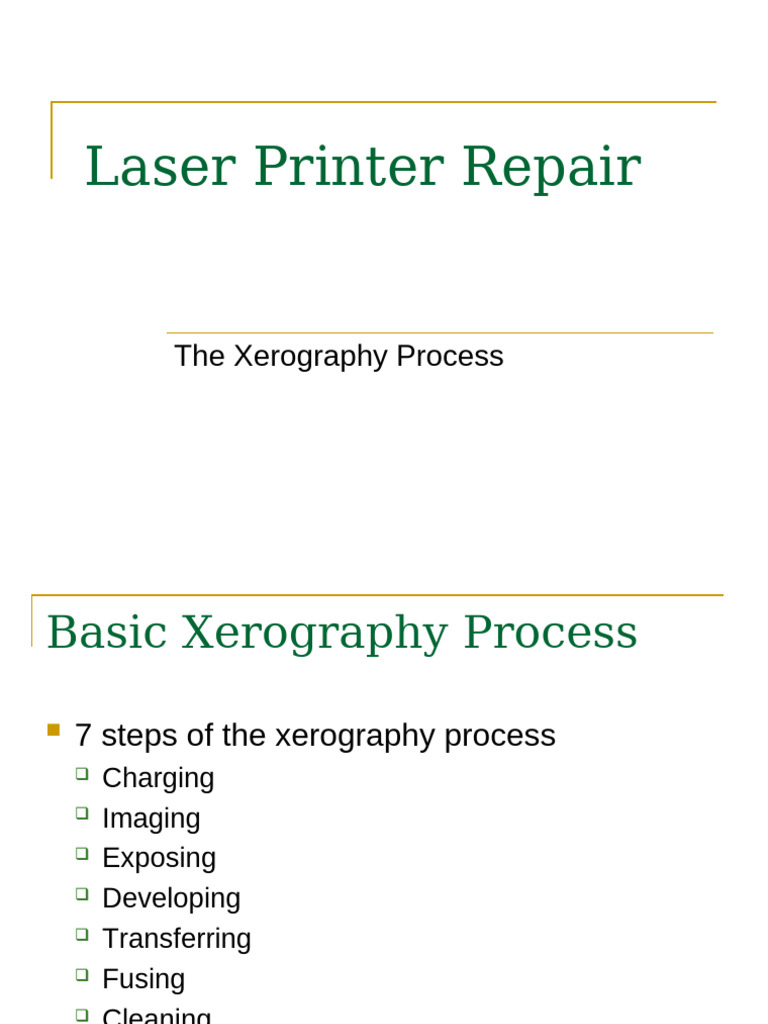 Laser Printer Repair Xerography | PDF