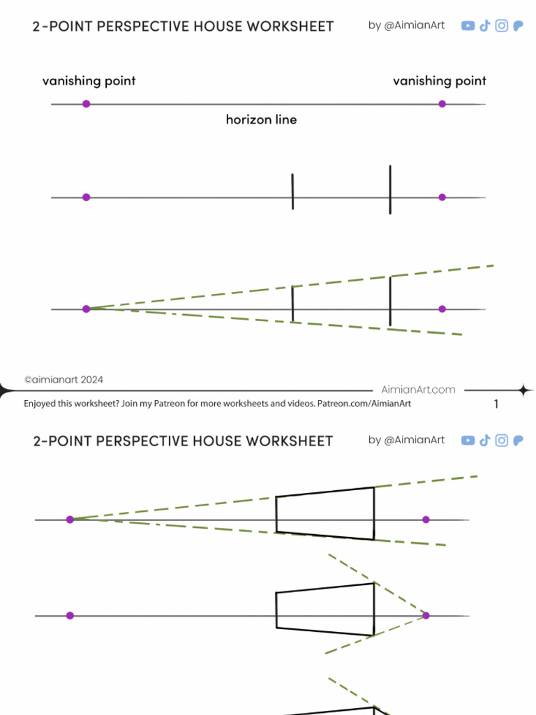 House and Landscape Worksheet Aimian Art | PDF