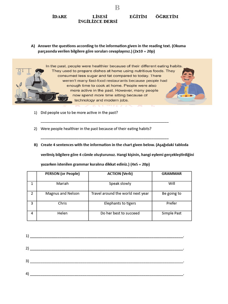 11th Grade English Exam | PDF | Language Mechanics | Grammar