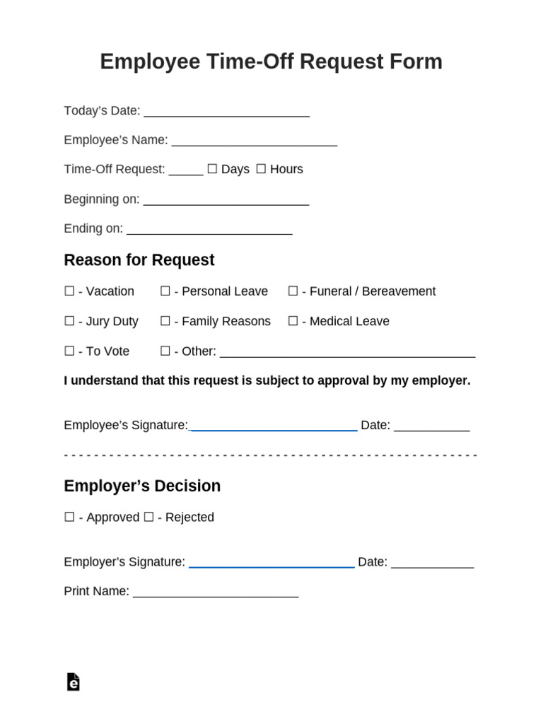 Employee Time-Off Request Form | PDF