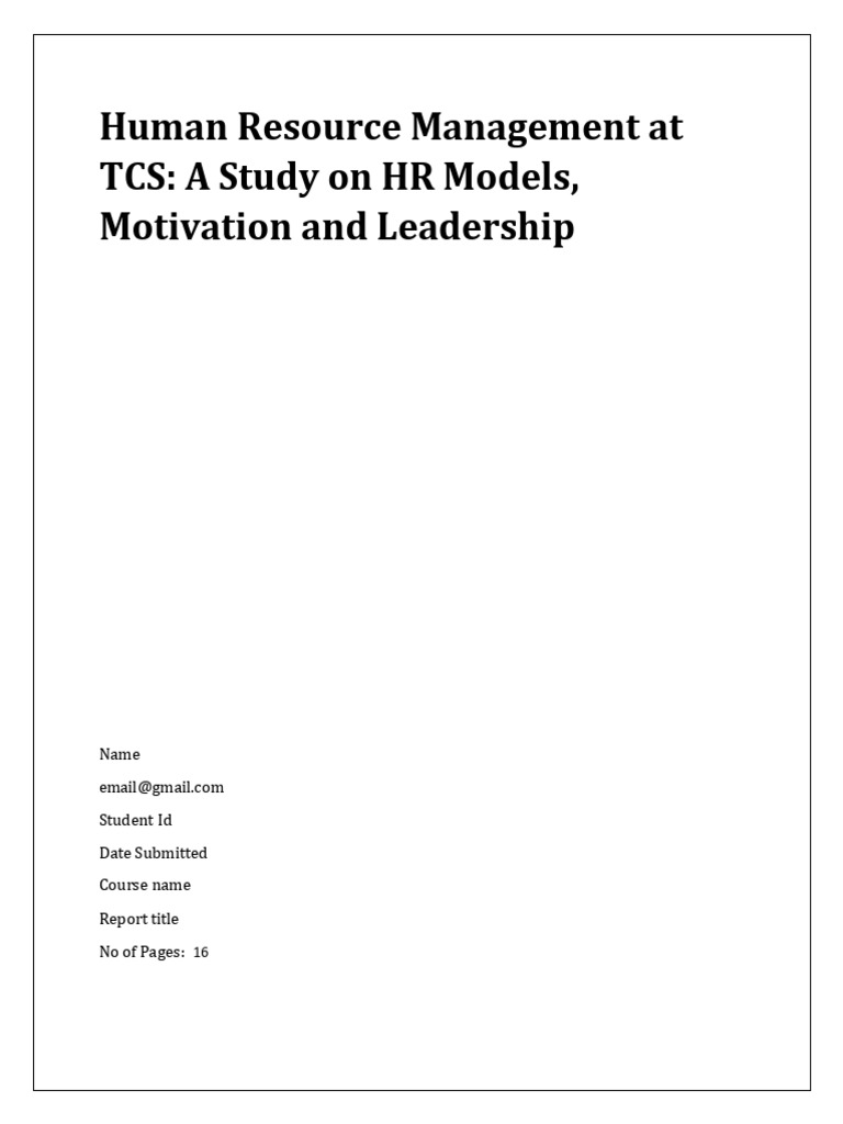 HRM Strategies and Leadership at TCS | PDF | Human Resource Management ...