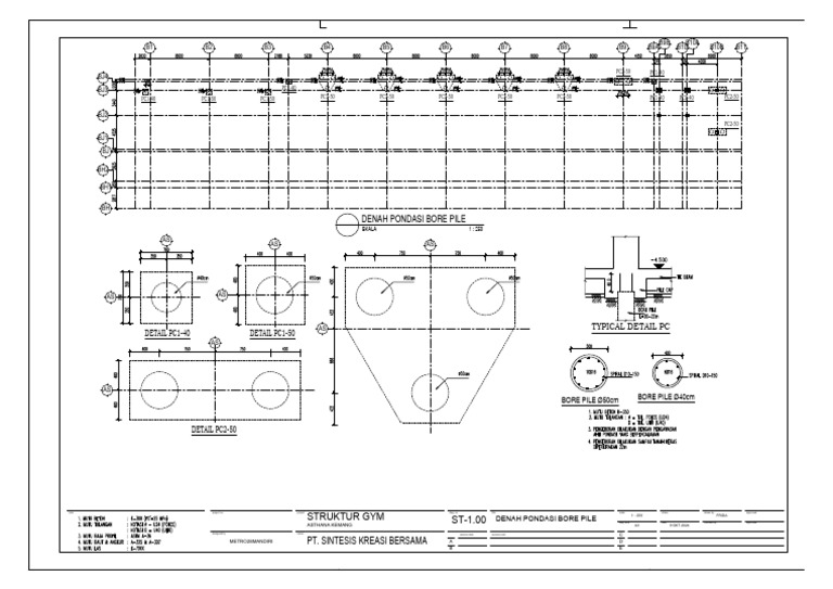 Denah Pondasi Bore Pile | PDF