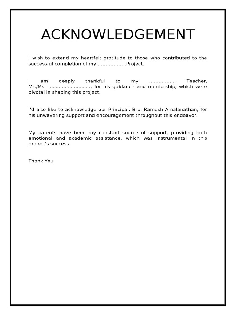 Acknowledgement | PDF