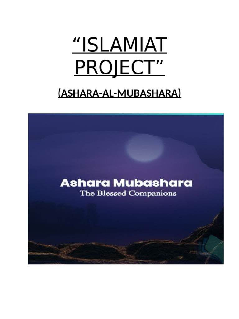 ISLAMIAT PROJECT (Ashara-Al-Mubashara) | PDF | Muhammad | Umar