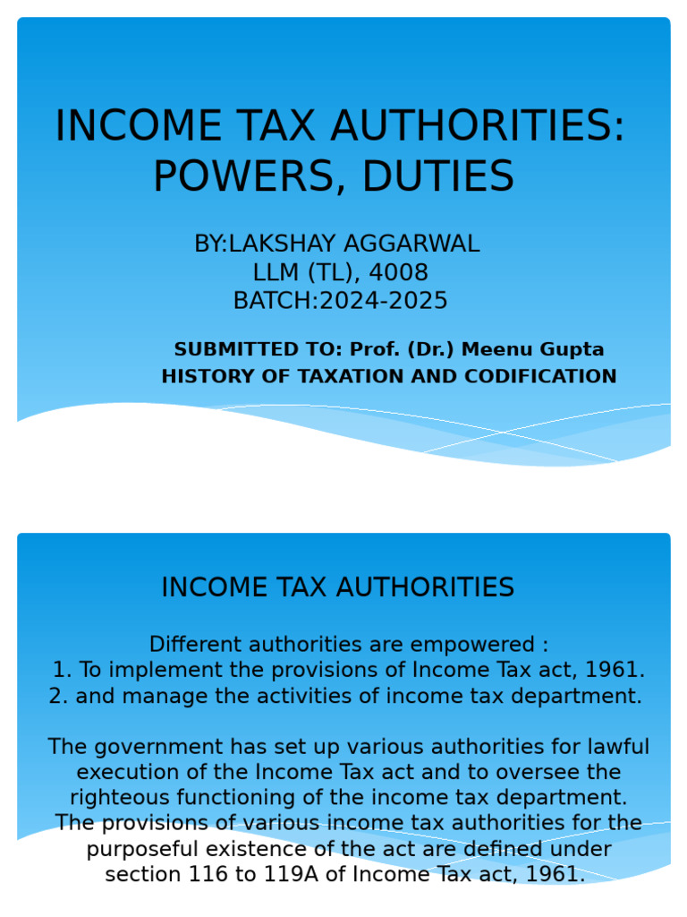 Income Tax Authorities | PDF | Taxes | Direct Tax