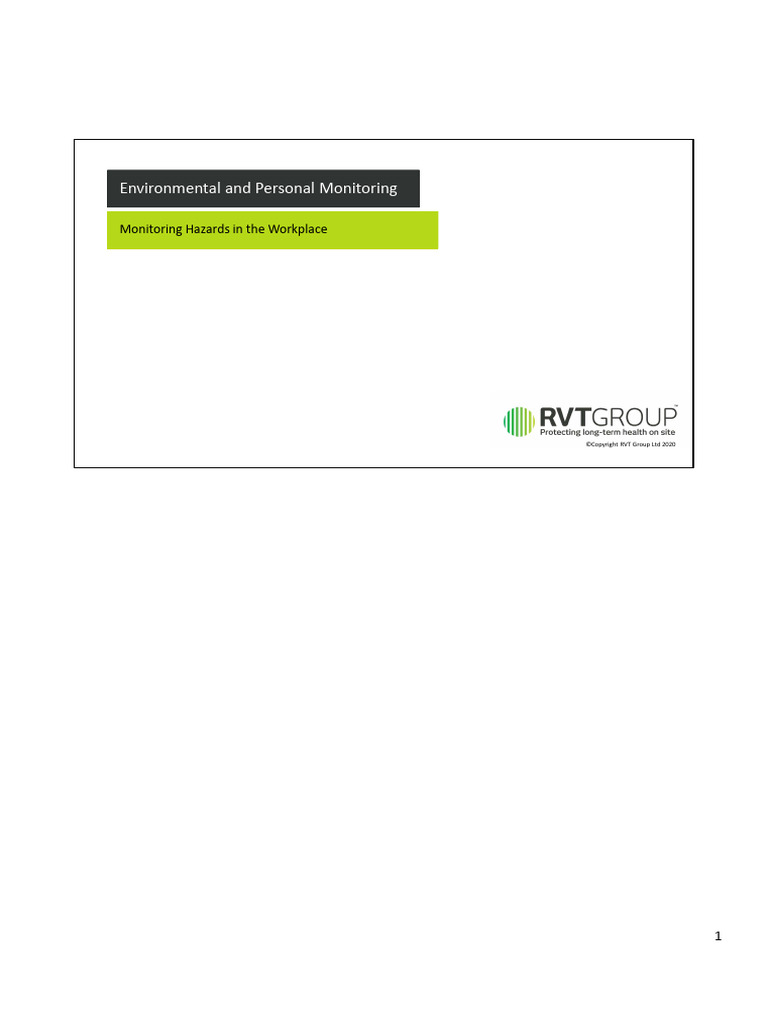 Environmental and Personal Monitoring - RVT Group | PDF | Noise | Hazards
