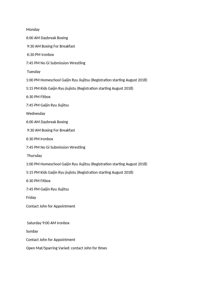 MMA Schedule | PDF